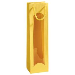 20 x Geschenkt&uuml;te mit Sichtfenster f&uuml;r 1 Flasche 100 x 80 x 360 mm (Gelb)