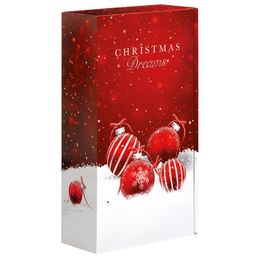 25 x Pr&auml;sentkarton "Weihnachtskugel" f&uuml;r 2 Flaschen 360 x 192 x 95 mm