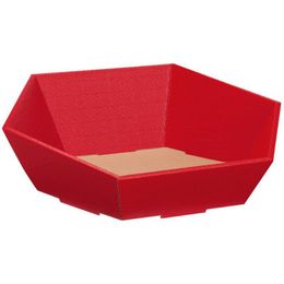 25 x Pr&auml;sentkorb 6-eckig "gro&szlig;" 313 x 301 x 84/139 mm (Rot)