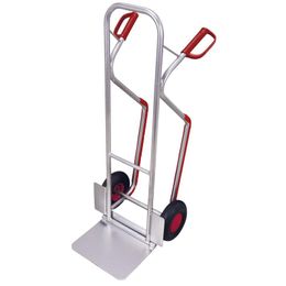 VARIOfit Alu-Stapelkarre 200 kg mit Klappschaufel und Gleitkufen (L) - Silber