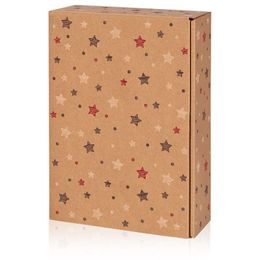 25 x Pr&auml;sentkarton "Natura Stars" f&uuml;r 3 Flaschen 360 x 250 x 90 mm