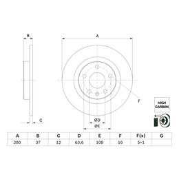 Bosch Bremsscheibe 0986479f41 voll 280mm 12mm f&uuml;r Volvo