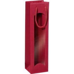 20 x Geschenkt&uuml;te mit Sichtfenster f&uuml;r 1 Flasche 100 x 80 x 360 mm (Bordeaux)