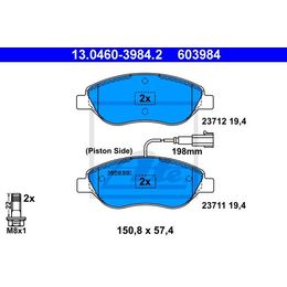 ATE Bremsensatz-Vorderachse IJZJSGIVS3 Bremsensatz, Scheibenbremse vorne rechts links bel&uuml;ftet 281mm f&uuml;r FIAT 77362196 9949279 77362093