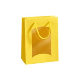 20 x Geschenkt&uuml;te mit Sichtfenster f&uuml;r 1 Flasche 170 x 185 x 220 mm (gelb)