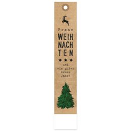 12 x Geschenkanh&auml;nger "Weihnachten Natur mit Baum" 30 x 170 mm