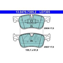 ATE Bremsensatz, Scheibenbremse Bremsensatz-Vorn und Hinten SG00000DRB Hinterachse bel&uuml;ftet 283mm 26mm f&uuml;r Vaughall Peugeot Citro&euml;n TOYOTA