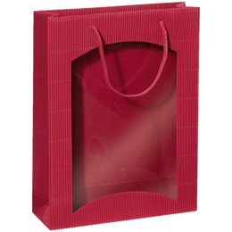 20 x Geschenkt&uuml;te mit Sichtfenster f&uuml;r 3 Flaschen 270 x 85 x 360 mm (Bordeaux)