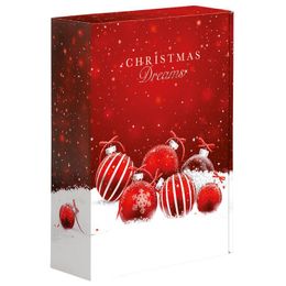 25 x Pr&auml;sentkarton "Weihnachtskugel" f&uuml;r 3 Flaschen 360 x 250 x 95 mm
