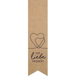 Etikett "Mit Liebe verpackt" 35 x 135 mm