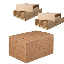 10 x Versandsystem f&uuml;r 6 Flaschen "X-MAS" 370 x 310 x 210 mm