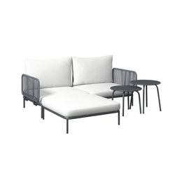 Ambia Garden Loungegarnitur, Anthrazit, Grau, Metall, Textil, F&uuml;llung: Schaumstoff,Polyester, L-Form, einzeln stellbar, 186x173.5 cm, UV-best&auml;ndig, Loungem&ouml;bel, Gartenlounge-Sets