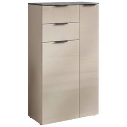 Midischrank Santorin, Anthrazit, Kaschmir, Metall, 4 F&auml;cher, 2 Schublade(n) Schubladen, 60x107x30 cm, stehend, Badezimmer, Badezimmerschr&auml;nke, Midischr&auml;nke