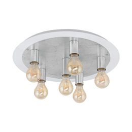 Eglo Leuchten Eglo PASSANO Deckenleuchte Silber, Wei&szlig;, 6-flammig
