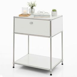 Floordirekt Regal Concept Epure Mk-139, Wei&szlig;, Metall, 50x65x40 cm, stehend, Wohnzimmer, Regale, B&uuml;cherregale