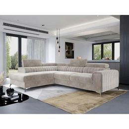 Mid.you Ecksofa, Beige, Textil, 4-Sitzer, L-Form, 278x205 cm, Made in EU, Wohnzimmer, Sofas & Couches, Wohnlandschaften, Ecksofas