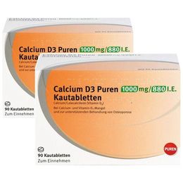 Calcium D3 Puren 1000 mg/880 I.E. Kautabletten Doppelpackung 2 St