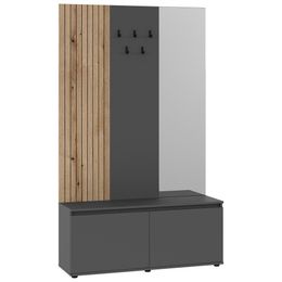 CARRYHOME Garderobe, Anthrazit, Eiche, Holzwerkstoff, 120x200x36.6 cm, Garderobe, Garderoben-Sets & Serien, Garderoben-Sets