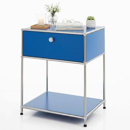 Floordirekt Standregal Concept Epure Mk-139, Blau, Metall, 50x65x40 cm, stehend, Wohnzimmer, Regale, B&uuml;cherregale