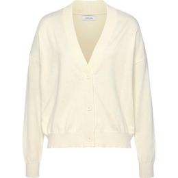 Lascana Damen Strickjacke cream Gr&ouml;&szlig;e 44/46