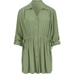 CR&Eacute;ATION L Damen Longbluse mit Tunnelzug in der Taille eucalyptus Gr&ouml;&szlig;e 36