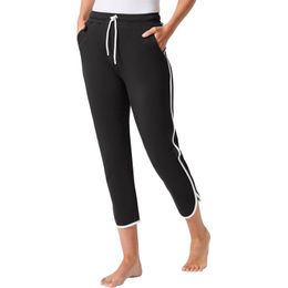 CR&Eacute;ATION L Damen Dehnbund-Hose mit Kontrastpaspeln schwarz-wei&szlig; Gr&ouml;&szlig;e 40/42