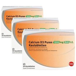 Calcium D3 Puren 1000 mg/880 I.E. Kautabletten 3 St