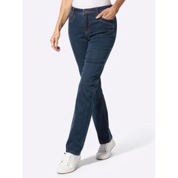 WITT Damen 5-Pocket-Jeans in gerade Schnittf&uuml;hrung, blue-stone-washed, Gr&ouml;&szlig;e 22