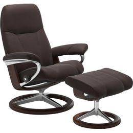 Relaxsessel stressless "Consul", braun (chocolate paloma), B:82cm H:102cm T:72cm, Leder BATICK: BATICK ist ein leicht korrigiertes, durchgef&auml;rbtes und genarbtes M&ouml;belleder, bei dem die meisten Unebenheiten und Spuren in der Regel entfernt wurden.;Leder PALOMA: PALOMA ist ein durchgef&auml;rbtes Semianilin-M&ouml;belleder mit nat&uuml;rlicher Narbung.;ROHLEDER Stoff Q2 FARON: Ein fester zuverl&auml;ssiger Boucl&eacute; mit e