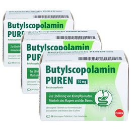 Butylscopolamin Puren 10 mg &uuml;berzogene Tab. 3x50 St