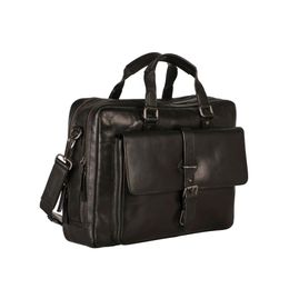 Leonhard Heyden Roma - Aktentasche 2 F&auml;cher. mit Vortasche Leder 15" 41 cm (schwarz) in schwarz | Gr.: onesize