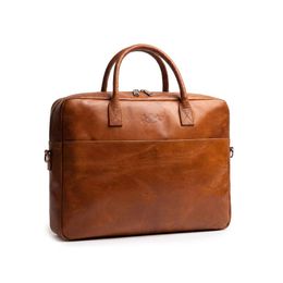 SID & VAIN SID & VAIN Leder-Laptoptasche 15" Cedar echt Leder Umh&auml;ngetasche 15 Zoll Laptop in braun | Gr.: onesize