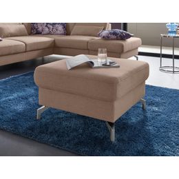 Sit & More Hocker SIT & MORE "Percy", beige, B:72cm H:43cm T:72cm, Hocker, Hocker, Fu&szlig;h&ouml;he 12 cm, wahlweise mit unterschiedlichen Fu&szlig;farben