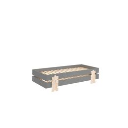 58 aufm Kessel STAPELBETT (2er Set) Karlene 204x48x94 aus MDF in Grau | Gr.: onesize