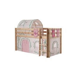 58 aufm Kessel KINDERBETT Karolina 210x114x106 Massivholz Natur Textilset Burg 4 | Gr.: onesize