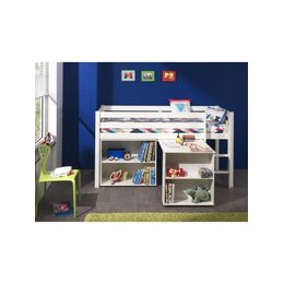 58 aufm Kessel KINDERBETT Karolina 210x114x106 Massivholz+MDF Wei&szlig; Regal | Gr.: onesize