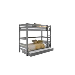 58 aufm Kessel ETAGENBETT Karolina 210x161x105 aus Massivholz in grau | Gr.: onesize