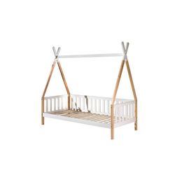 58 aufm Kessel ZELTBETT Karyn 1 206x185x96 aus Kiefer Massivholz in Wei&szlig;/natur | Gr.: onesize