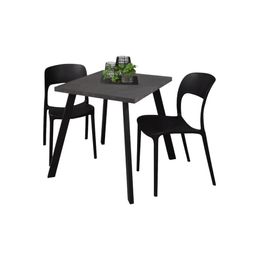 58 aufm Kessel BISTROTISCH Eirene 70x70x75 schwarz matt/graphit | Gr.: onesize