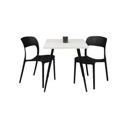 58 aufm Kessel BISTROTISCH Ekaterina 70x70x75 schwarz matt/wei&szlig; matt lack | Gr.: onesize