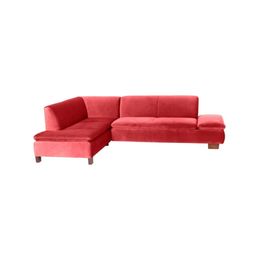 others ECKSOFA mit Ottomane links Kaye Bezug Samtvelours Buche nussbaum dunkel / rot | Gr.: onesize