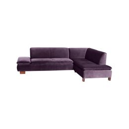 others ECKSOFA mit Ottomane rechts Kaye Samtvelours Buche nussbaum/purple | Gr.: onesize