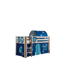 58 aufm Kessel KINDERBETT Karolina 210x114x106 Massivholz Natur Textilset Astro 4 | Gr.: onesize