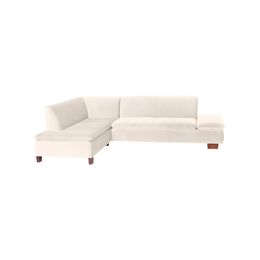 58 aufm Kessel ECKSOFA mit Ottomane links Kaye Bezug Samtvelours Buche nussbaum dunkel / creme | Gr.: onesize