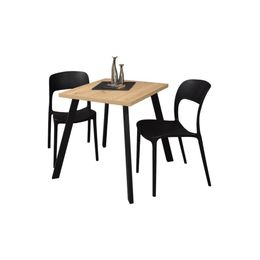 58 aufm Kessel BARTISCH Eirene 70x70x75 schwarz matt/asteiche | Gr.: onesize
