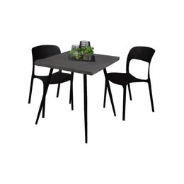 58 aufm Kessel BISTROTISCH Ekaterina 70x70x75 schwarz matt/graphit | Gr.: onesize