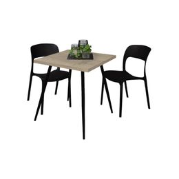 58 aufm Kessel BISTROTISCH Ekaterina 70x70x75 schwarz matt/eiche s&auml;gerau | Gr.: onesize
