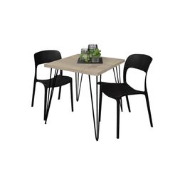 58 aufm Kessel BARTISCH Eirena 70x70x75 schwarz matt/eiche s&auml;gerau | Gr.: onesize