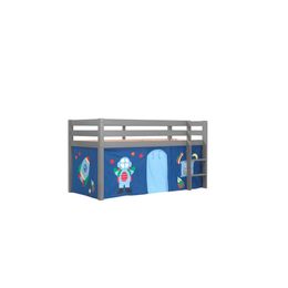 58 aufm Kessel KINDERBETT Karolina 210x114x106 Massivholz Grau Textilset Astro 1 | Gr.: onesize