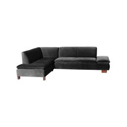 58 aufm Kessel ECKSOFA mit Ottomane links Kaye Samtvelours Buche nussbaum/schwarz | Gr.: onesize